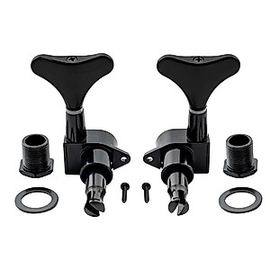 Musiclily 3+3 Sealed Bass Tuning Pegs Keys Machine Head Tuners for Precision Bass or Jazz Bass, Black