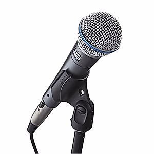 Shure BETA 58A Vocal Microphone - Single Element Supercardioid Dynamic Mic for Stage and Studio, Includes A25D Adjustable Stand Adapter, 5/8” to 3/8” (Euro) Thread Adapter and Storage Bag