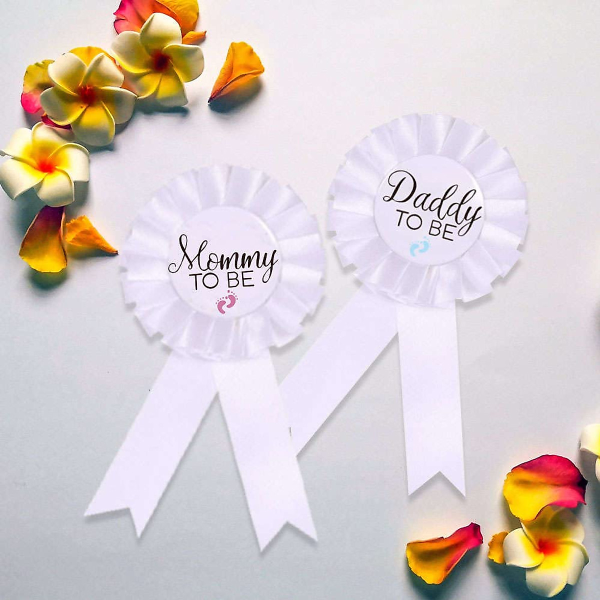 CoolerthingsDG, Daddy to be & Mommy to be Tinplate Badge Pin, pink and blue footprint), Alloy Steel