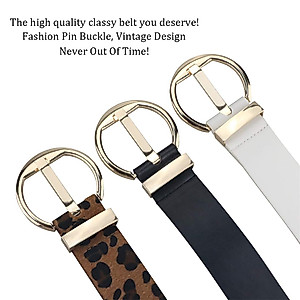 ALPHYLY Womens Leopard Print Leather Belts for Women, Waist Belts Designer Belt Women, For waist size 27-35''