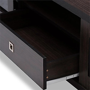 Baxton Studio Beasley 5-Shelf Wood TV Stand, Dark Brown (118-6481-HiT)