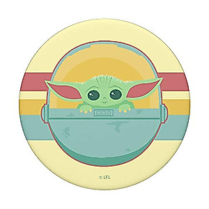 Star Wars The Mandalorian The Child Retro Rainbow Portrait PopSockets PopGrip: Swappable Grip for Phones & Tablets