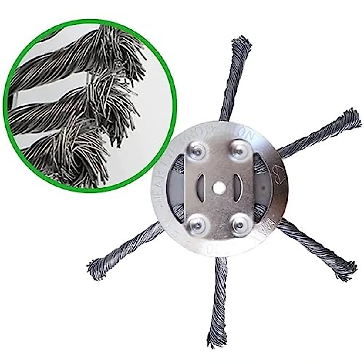 MYCHUS Steel Wire Grass Trimmer Head Brush,Steel Wire Brush Cutter Weeding Head Fit for Lawn Mower Steel Wire Cords Cutter Grass Accessories Tool,6 Knife Steel Wire Head