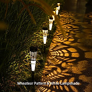 Halloween Decoration Solar Pathway Lights, Solar Garden Lights Outdoor Waterproof, Up to 12 Hrs, Solar Powered LED Landscape Lighting for Lawn, Patio, Yard, Walkway, Driveway, (Warm White) 4Pack