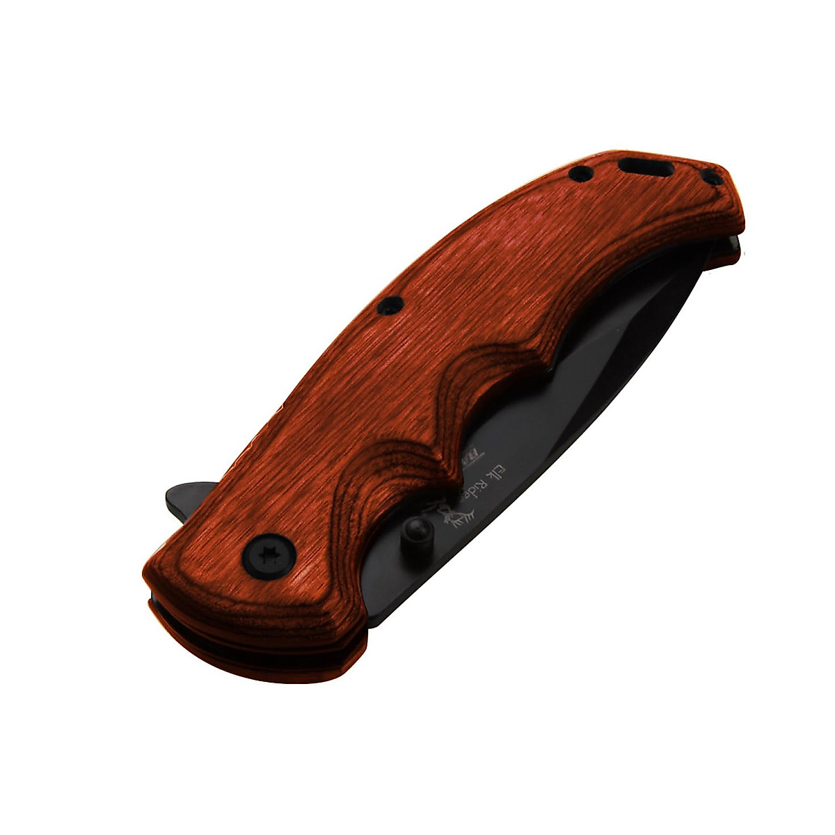 NDZ Performance Elk Ridge ERA004 3.5" Spring Assisted Flipper Folding Knife, Hunting Pocket Knife with Clip, Laser Engraved - Bass Fish