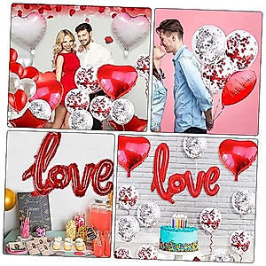 Abaodam 2 Sets valentine's day decoration garland decor foil balloons heart decor Proposal Rose Petals propose balloons romantic ballon emulsion balloon party decoration balloons wedding