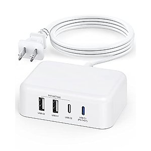 USB C Fast Charger, 35W Multiple Desktop USB C Charging Station Hub, Dual PD USB C and QC USB A Wall Charger Block Adapter for iPad iPhone 14 13 12 11 Pro Max Mini Plus Pixel Note Galaxy, MacBook Air
