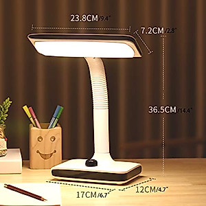 XIAOQIU Eye-Caring Rechargeable LED Desk Lamp 1800 MA Eye Protection Rotating Button 3 Gears Toning Light Table Lamp for Students to Learn and Read Office lamp (Color : White)