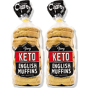 Franz Bakery Keto English Muffins with Living Chic Keto Lifestyle Guide 2 Pack (2 x 12oz)