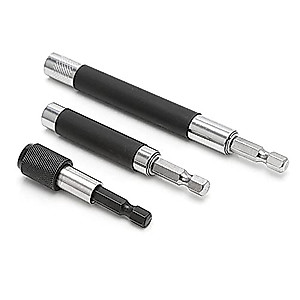 Saipe Magnetic Screw Drive Guide Drill Bit Tip Holder Screwdriver Bit Holder Drill Bit Extension Bar Drill Screw Adapter with 1/4 Inch Hex Shank, Set of 3