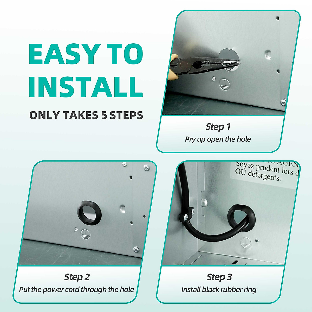 FIREGAS Power Cord FGS-TF39-DYX, Range Hood Power Cable for FGS-UBF39A575AC, FGS-UWF39A575AC, FGS-USF39A575AC Range Hood Power Wire