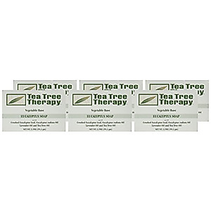Tea Tree Therapy Vegetable Base Bar Soap, Eucalyptus, 6 Count