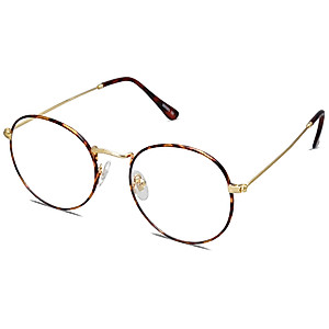 SOJOS Blue Light Blocking Computer Glasses Round Eyewear Anti Blue Light Lens Preppy Chic SJ5024 with Demi Frame/Anti-Blue Light Lens