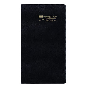 Brownline Essential Monthly Pocket Planner, 18 Months, July 2023 to December 2024, Stitched Binding, 6.5" x 3.5", Assorted Colors (CA12.AST-24)