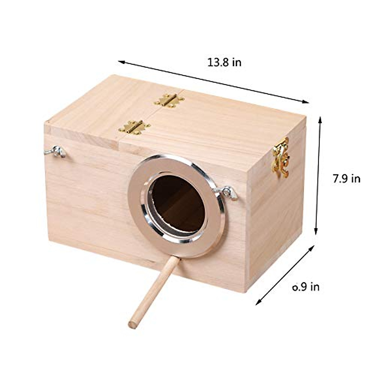 MaoTopCom Bird Nesting Box, Nest Breeding Box Wood Cockatiel Parakeet Lovebird Pet House for Cages(XL)
