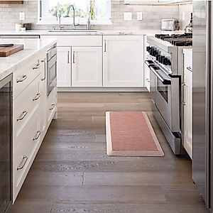 Martha Stewart Mira Modern Heathered Anti-Fatigue Air-Infused Kitchen Mat, Spice Red, 19.6"x39"