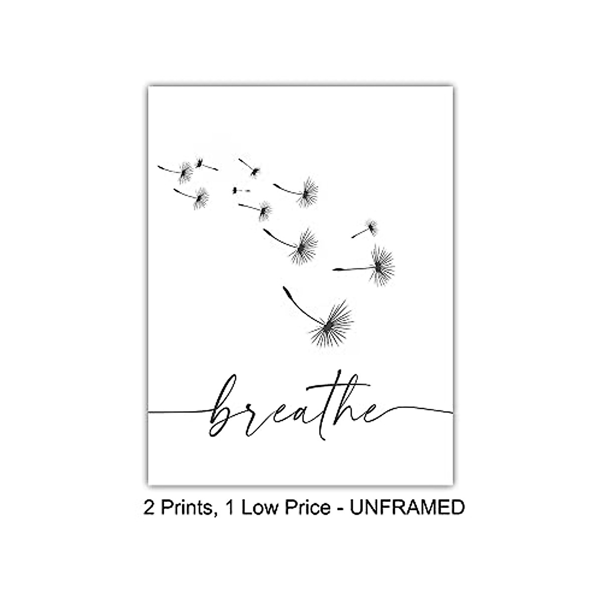 Just Breathe Poster Set 11x14 - Positive Quotes Wall Decor - Encouragement Gifts for Women - Inspirational Quotes Wall Art & Decor - Uplifting Gift for Women - Bedroom Wall Art - Living room Wall Art