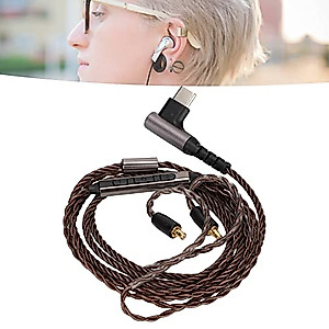 Eulbevoli Earphone Upgrade Cable, HiFi Headphone Wire OFC Core Wire Control Tensile with Mic for E50 for LS300 for ATH