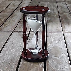 BAWAQAF Sandglass,Wooden Hourglass,Sturdy Frame Structure Hourglass,60-Minute Timer Hourglass,Home Office Desktop Decoration Hourglass,Clear,transparent