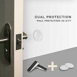 Door Stopper 2 Packs, Door Stoppers for Bottom of Door, Door Wedge Made of Premium Metal & Rubbers, Door Stops Security, Doorstop with 2 Rubber Wall Protector