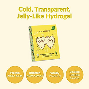 LALARECIPE Pineapple Heart-Shaped Under Eye Masks | Pack of 10 | Hydrogel Eye Patches with Vitamin C & Niacinamide-Hydrating, Cooling & Revitalizing | Reduce Dark Circles, Puffiness & Wrinkles