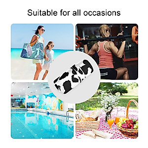 2pcs Wet Dry Bag Black Animal Cow Print Cloth Diaper Bags Waterproof Wet Bags Washable Wet Dry Organizer Pouch with Two Zippered Pockets for Swimsuits Travel Hiking Baby Stroller