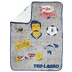 Ted Lasso Blanket - Measures 62 x 90 inches - Fade Resistant Bedding, Super Soft Fleece (Official Ted Lasso Product)