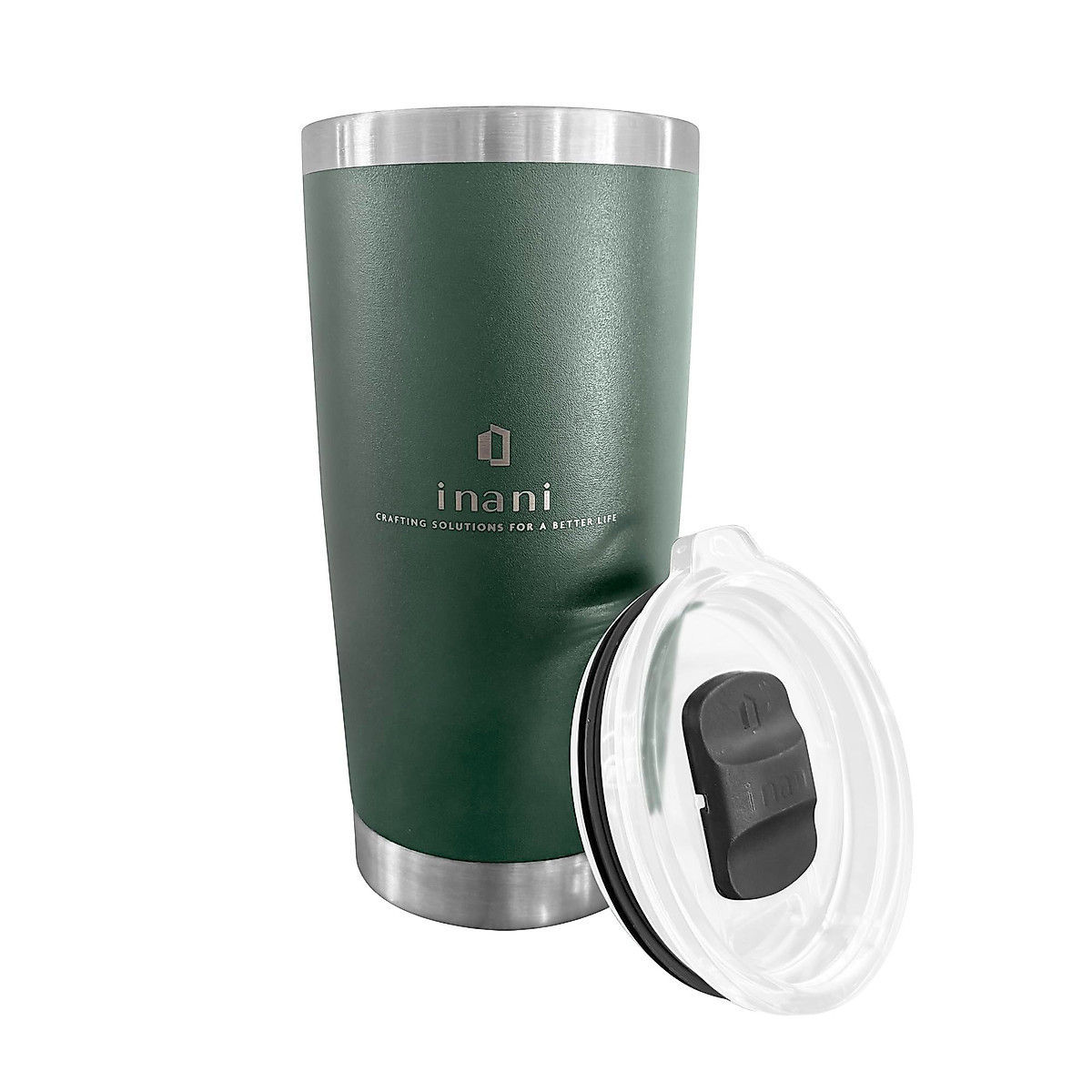 inani 20oz Stainless Steel Tumbler, Insulated Travel Coffee Cup, Leak-Resistant, Spill-Proof Lid, Dishwasher Safe, BPA-Free, Double-Wall Insulated Premium Travel Mug For Hot Or Iced Coffee, Moss Green
