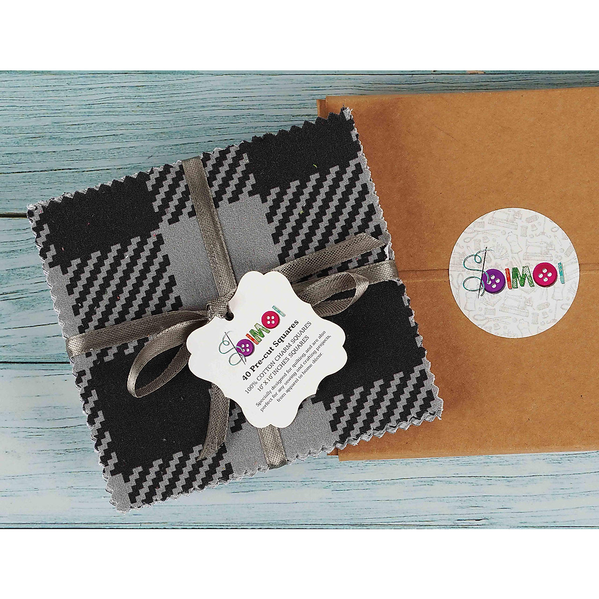 Soimoi Lumberjack Print Precut 10-inch Cotton Fabric Quilting Squares Charm Pack DIY Patchwork Sewing Craft