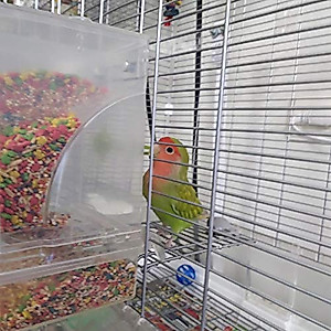 No-Mess Bird Feeder, Automatic Feeder for Parakeet Canary Cockatiel Finch