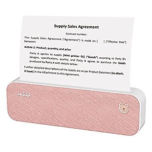 Bisofice PeriPage Portable Printer, A4 Wireless Bluetooth Travel Printer, Portable Thermal Printer Compatible with Android and iOS, Support 2''/3''/4'' Paper Width, Mobile Printer