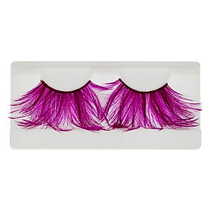 EMILYSTORES Pink Faux-Feather Costume Eye Lashes For Halloween, Dramatic Eyelashes, Party Looking, 1 Pair