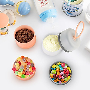 2 Pcs Protein Powder Container, Protein Powder Travel Container, Travel Powder Container, Baby Formula Dispenser on The Go (Pink)