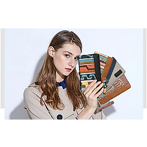 Lecxci Canvas Wristlets Bag Clutch Purses Wallet Slim Credit Card Holder Clutch with Removable Strap Cell Phone Wallet (Ethnic Style-3)