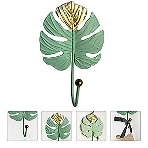 Alipis 3pcs Gift Clothing Rack Bags Hanging Robe Bathroom Cast Metal Leaf Holder Mounted for Multifunctional Hanger Monstera Car Rustic Home Coat Hooks Key Hat Shaped Iron Cloth Towel