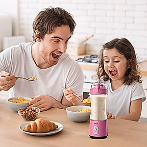 Personal Size Blender Smoothies and Shakes, Aoozi Portable Blenders, Mini Blender USB Rechargeable, Handheld Blender Sports,Travel and Home (Rasberry)