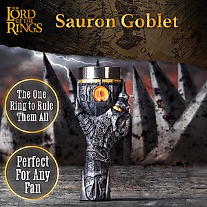 Nemesis Now Lord of the Rings Goblet - Hand-Painted Themed Drinkware, Perfect Collectible for LOTR Fans and Enthusiasts - Sauron