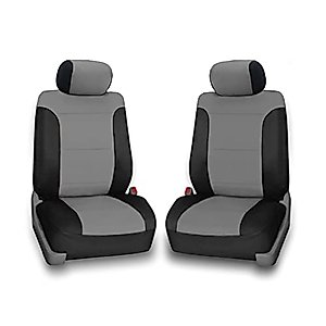 CarsCover Custom Fit 2009-2014 Ford F150 F250 F350 Pickup Truck Neoprene Car Front Seat Covers Gray & Black Sides Driver & Passenger Cover