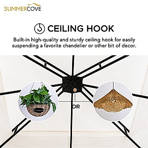 SummerCove Brook Park Outdoor Patio Steel Frame 11 x 13 ft. 2-Tier Soft Top Gazebo with White Canopy Roof for Garden, Backyard, and Lawn Activities