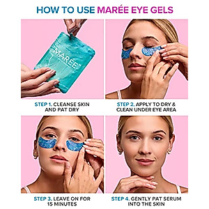 Maree Eye Gels - Pearl Eye Masks that Reduce Wrinkles, Puffy Eyes, Dark Circles, Eye Bags with Natural Marine Collagen, Hyaluronic HA - Anti Aging Under Eye Patches, Face Moisturizer Treatment