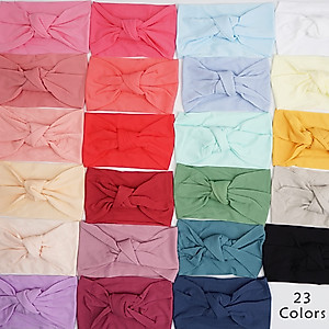23 Pack Baby Nylon Headbands Hairbands Top Knot Headband Elastics Handmade Hair Accessories for Baby Girls Newborn Infant Toddlers Kids