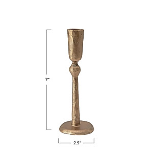 Creative Co-Op Hand-Forged Metal Taper, Antique Brass Finish Candle Holder