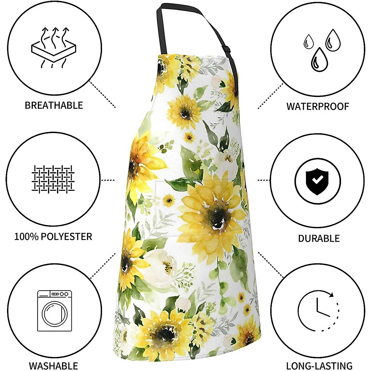 SHUANGFEI Personalized Aprons,Custom Waterproof Apron With Pockets for Men Women,Customized Adjustable Kitchen Chef Bib