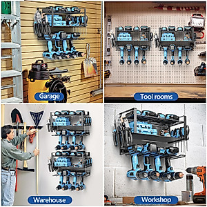 Warmodern Power Tool Organizer, Wall Mount Garage Tool Organizers and Storage, Heavy Duty Drill Holder for Garage, Workshop,Christmas Gift for Men