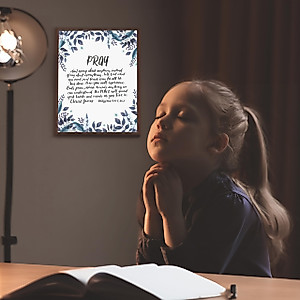 Pray and Receive God's Peace - Inspirational Quotes Wall Art, Motivational Wall Art Picture Print for Living Room Wall Decor, Scripture Wall Decor, Kitchen Decor, Home & Office Decor. Unframed - 8x10