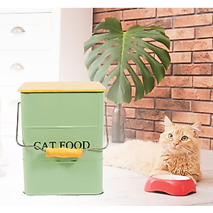 Yomjarl Farmhouse Cat Food Storage Container,6L Cat Food Canisters,Pet food Container Hold 5~6lbs Cat Food Treats,Airtight Cat food Storage with Lid and Scoop,Kibble Container Countertop-Green…
