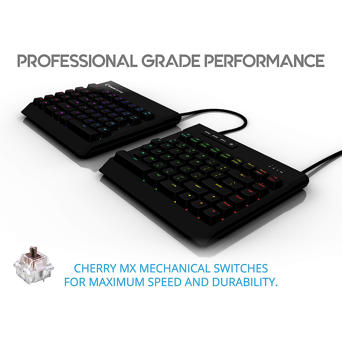 KINESIS GAMING Freestyle Edge RGB Split Mechanical USB Keyboard (MX Brown)