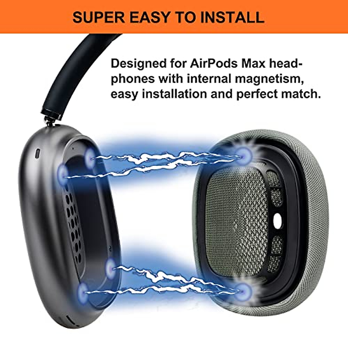 Upgrade Replacement Ear Cushions for Apple AirPods Max Headphone, Protein Leather Memory Foam Earpads with Excellent Noise Isolation (Green)