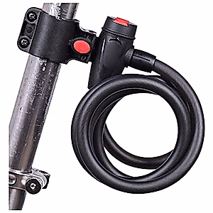 VIGAT Bicycle Lock, 120/180Cm, with Key Cable Lock, Suitable for Bicycle Tricycle Scooter Lock, Anti-Theft Mountain Bike Lock(Size:120cm)