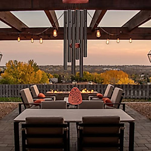 HandyAndy in Memory Sympathy Wind Chimes for Loss of Loved One | Personalized Bereavement/Condolences Memorial Gift | Remembrance 32 Inch Large Wood Cardinal Windchime for Grief of Love Ones Lost